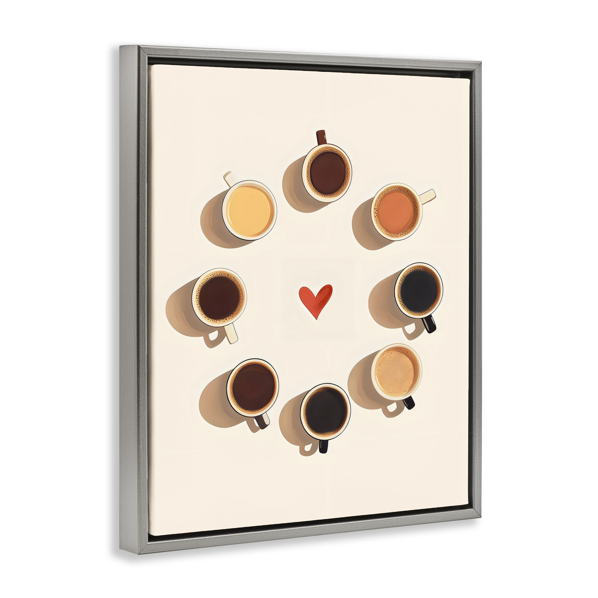 Hokku Designs Circle Of Coffee Mugs Floating Frame, design by Arlington ...