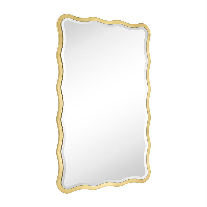 House of Hampton® Johen Antique Gold Foil Bathroom Beveled Mirror ...