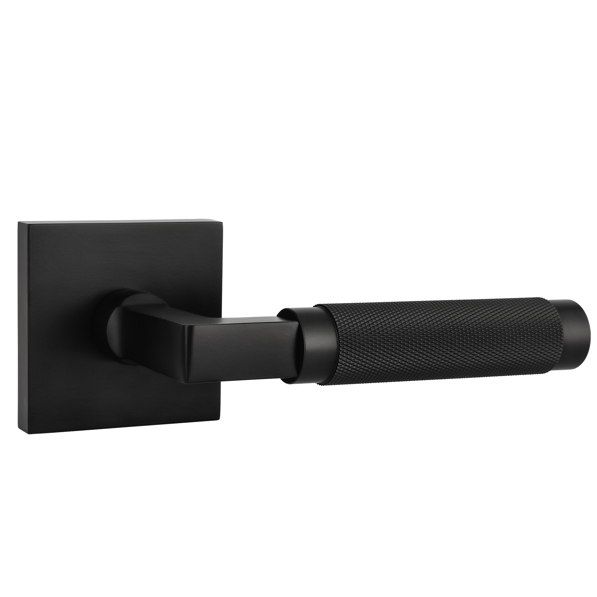 Explore Hardware Soho Solid Brass Matte Black Door Lever with Knurled ...