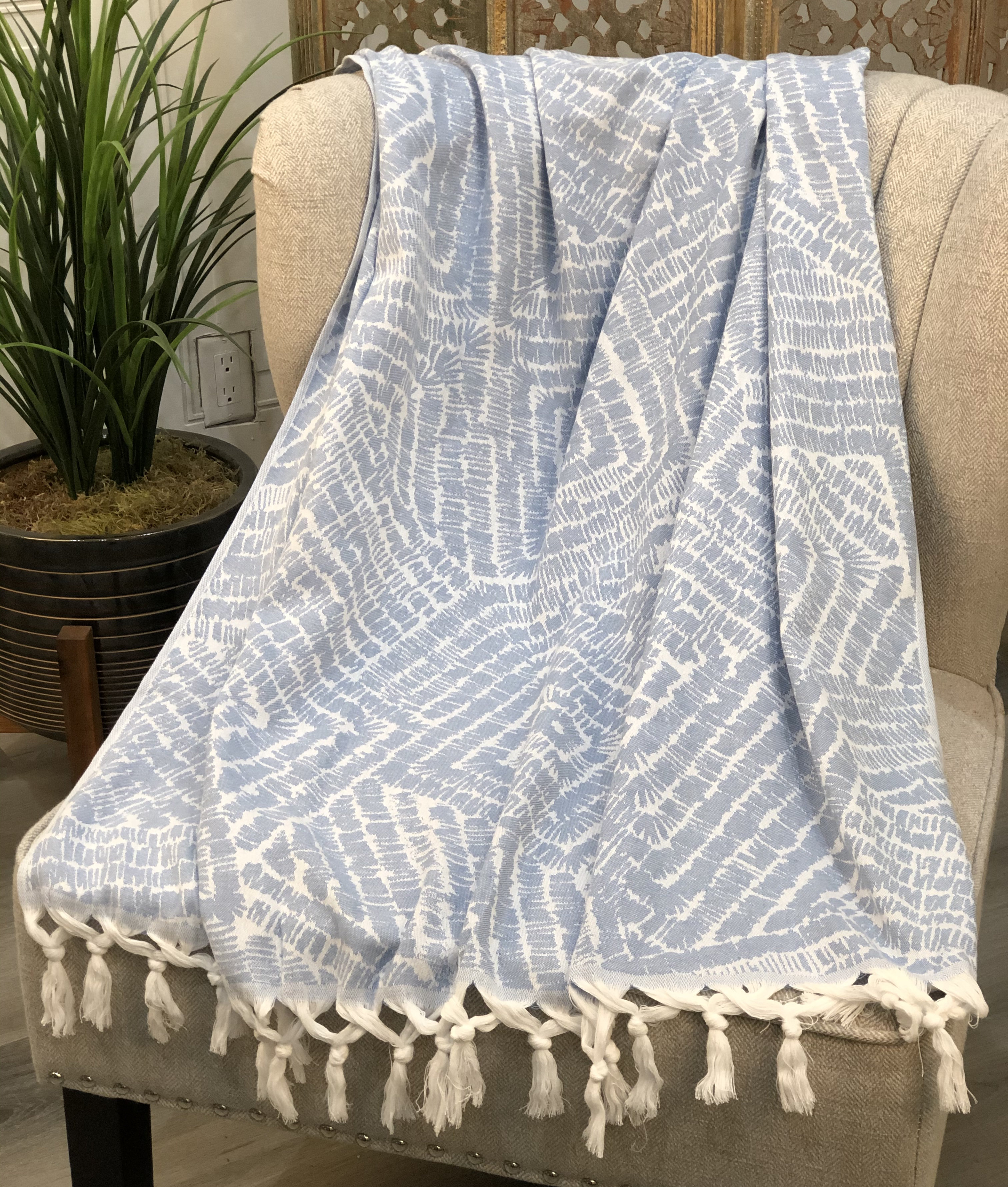 Highgrove Greece Patmos 100% Cotton Blanket | Wayfair