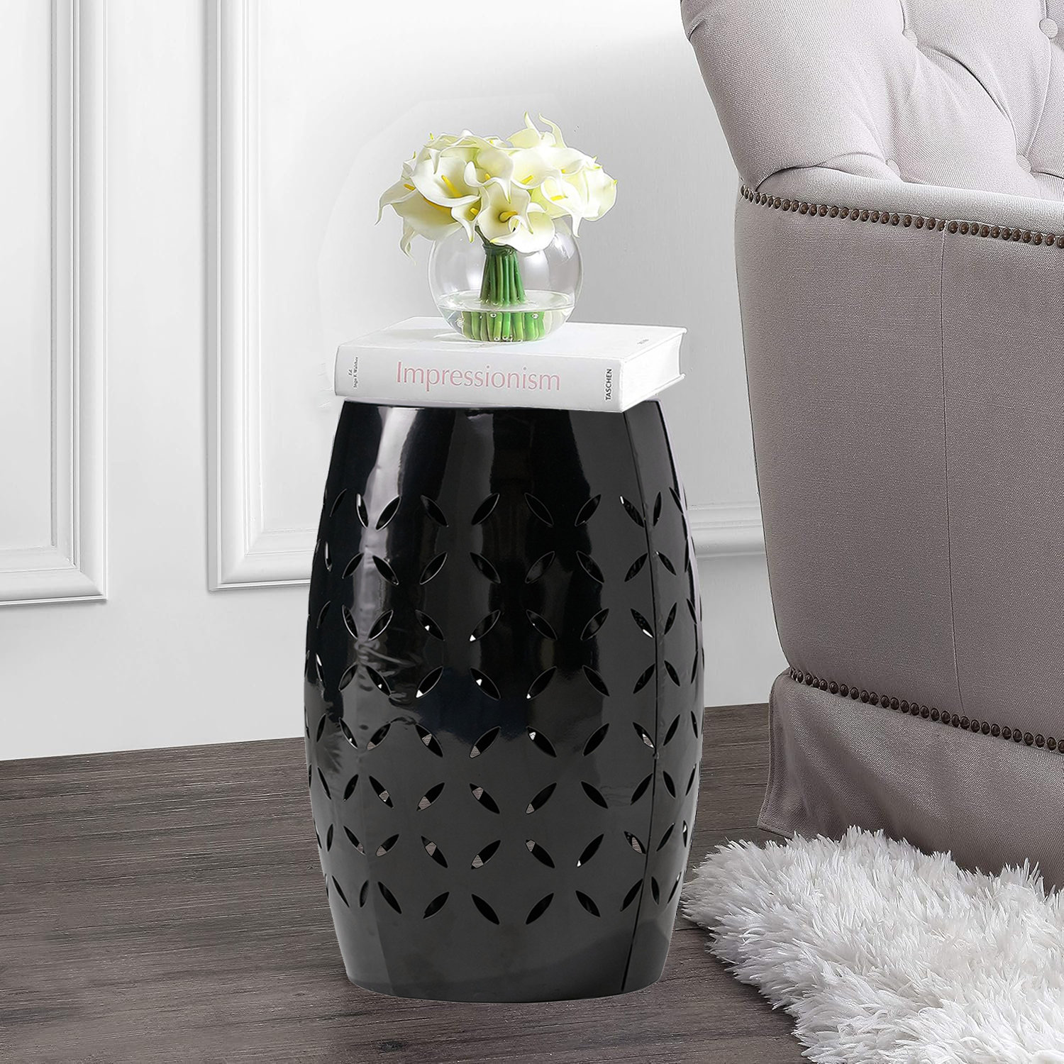 Dakota Fields 12" Side Table, Decorative Garden Stool For Indoor ...