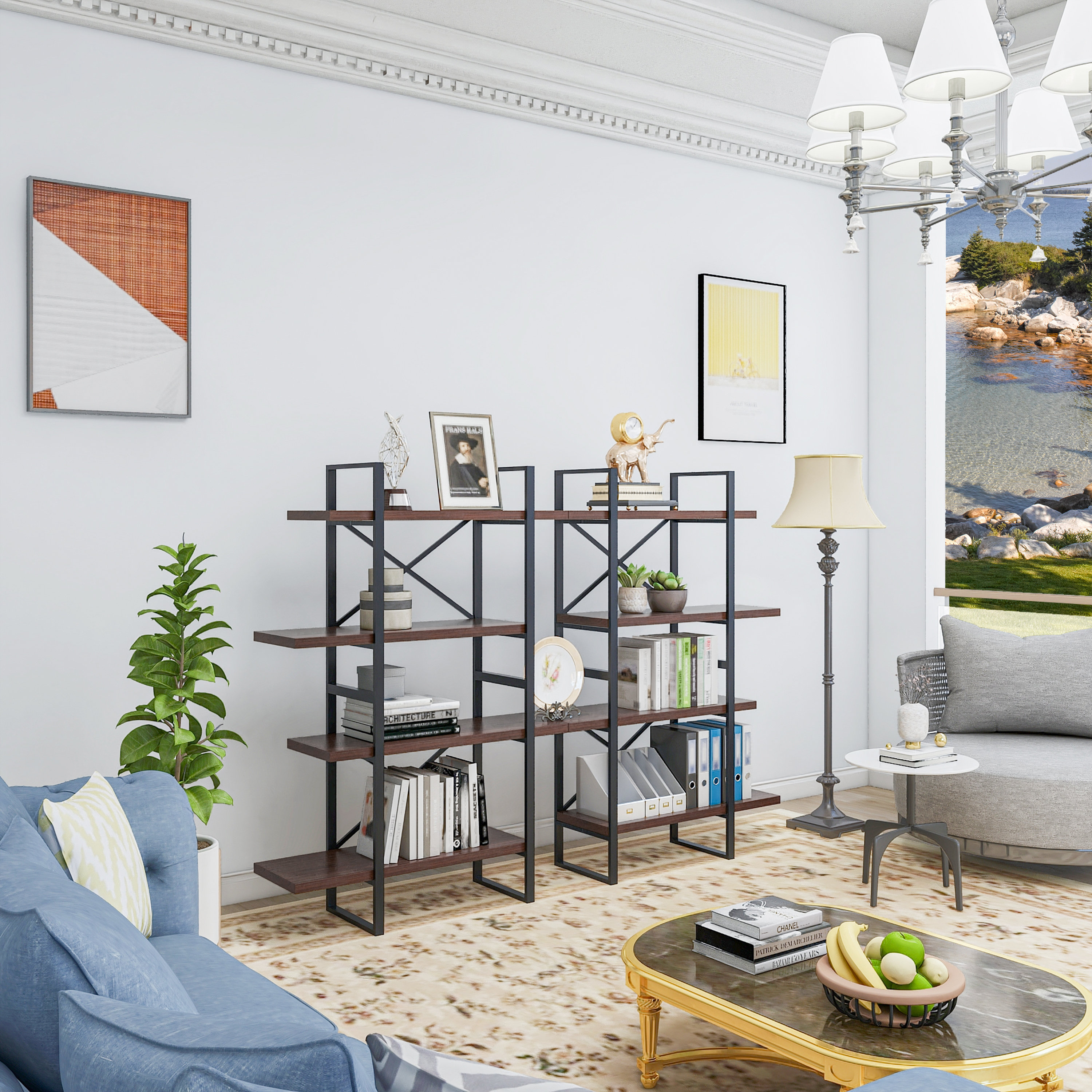 17 Stories Lotus Etagere Bookcase -82 .68*56.69*13 Inches | Wayfair