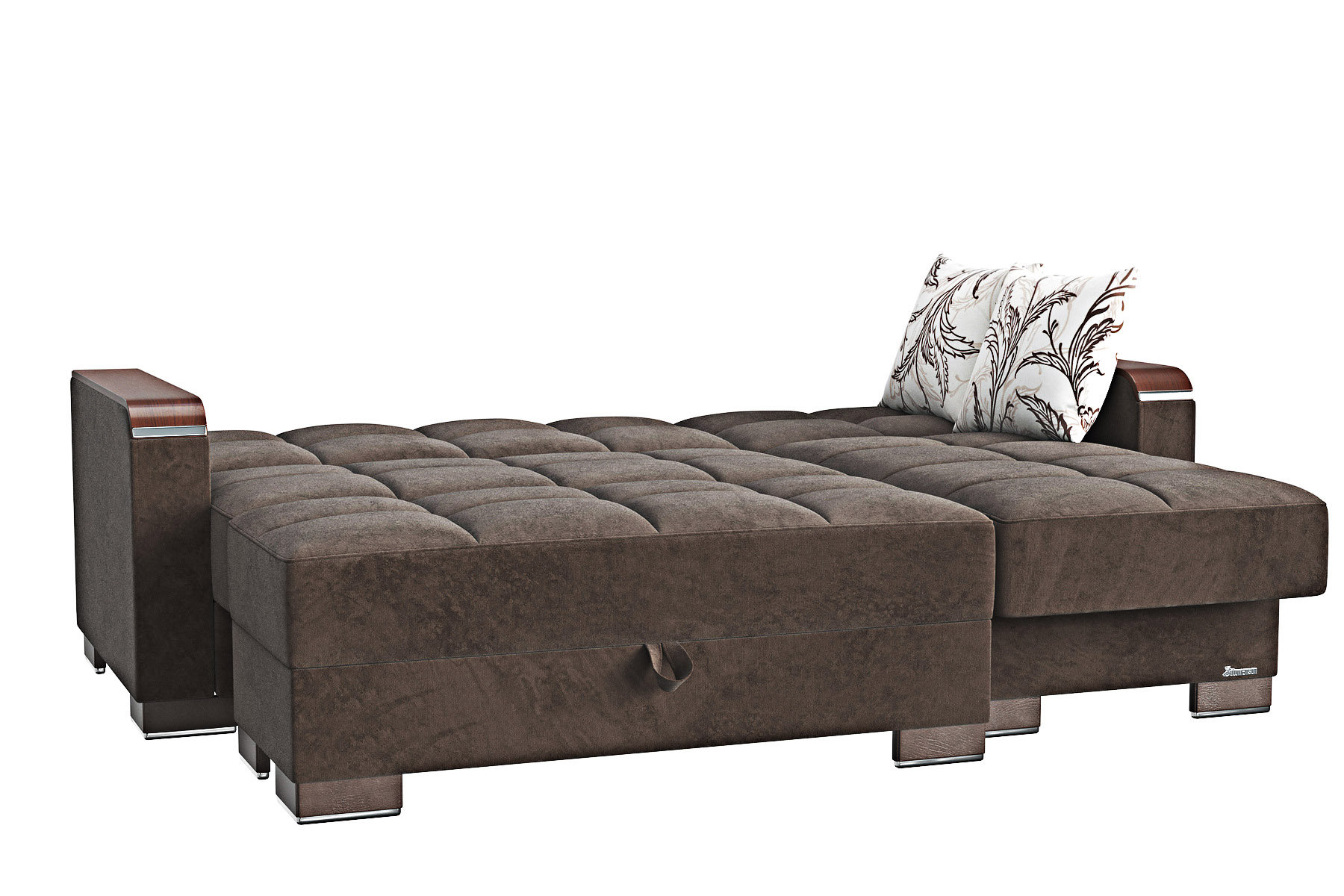 Hokku Designs Upholstered Convertible Chaise Lounge With Storage ...