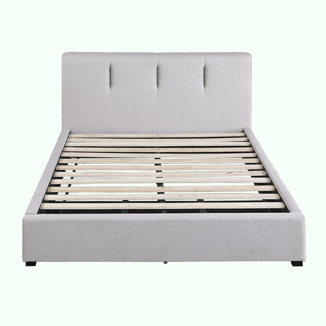 Latitude Run® Modern Full Platform Bed Gray Upholstered | Wayfair
