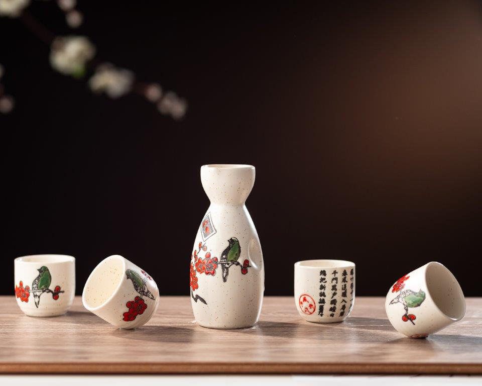 Wildon Home® 5-Piece Sake Set, Durable Ceramic Japanese Sake Set With 1 ...