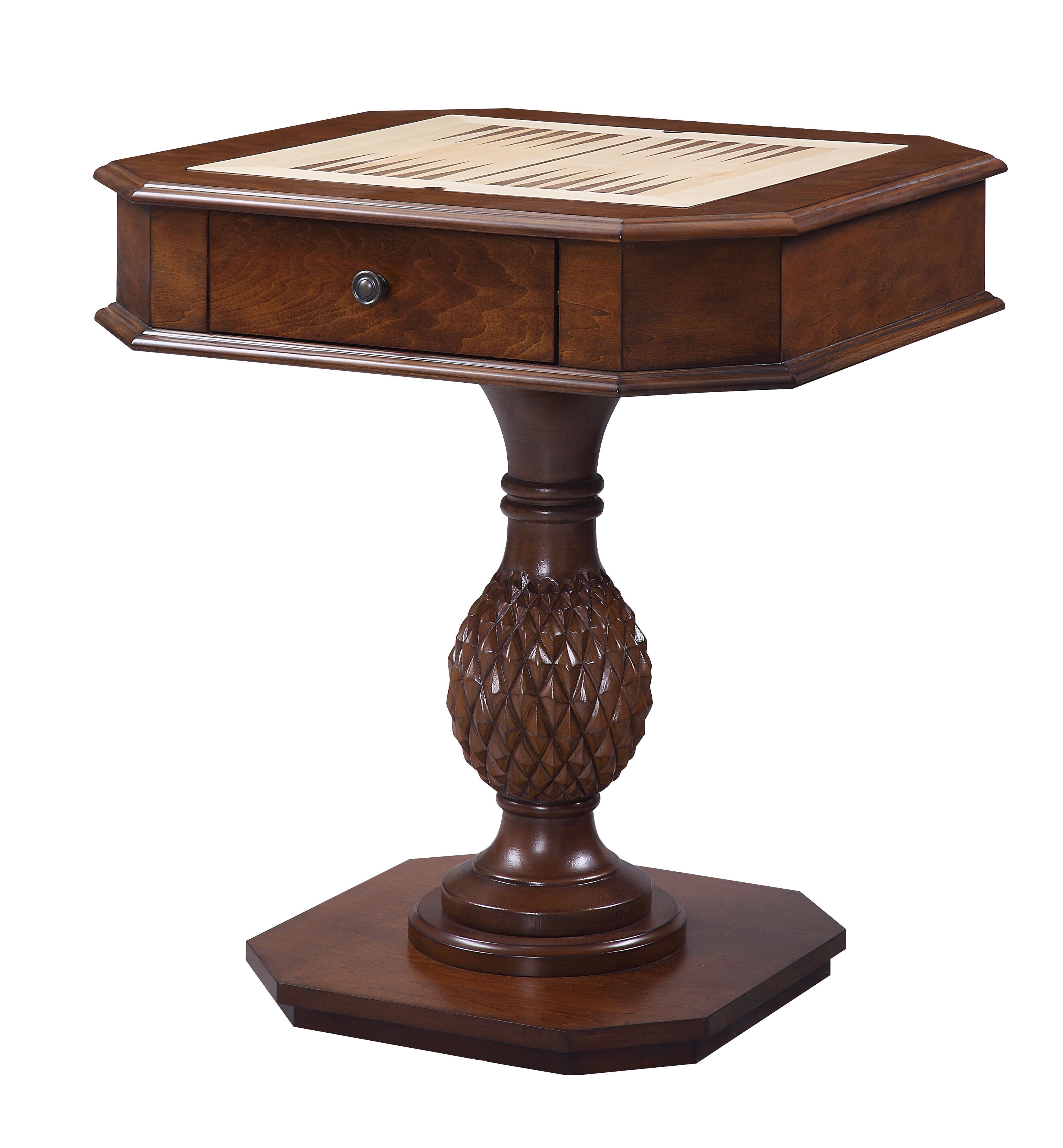 Plethoria Bromia Cherry Game Table with Pedestal Base | Wayfair