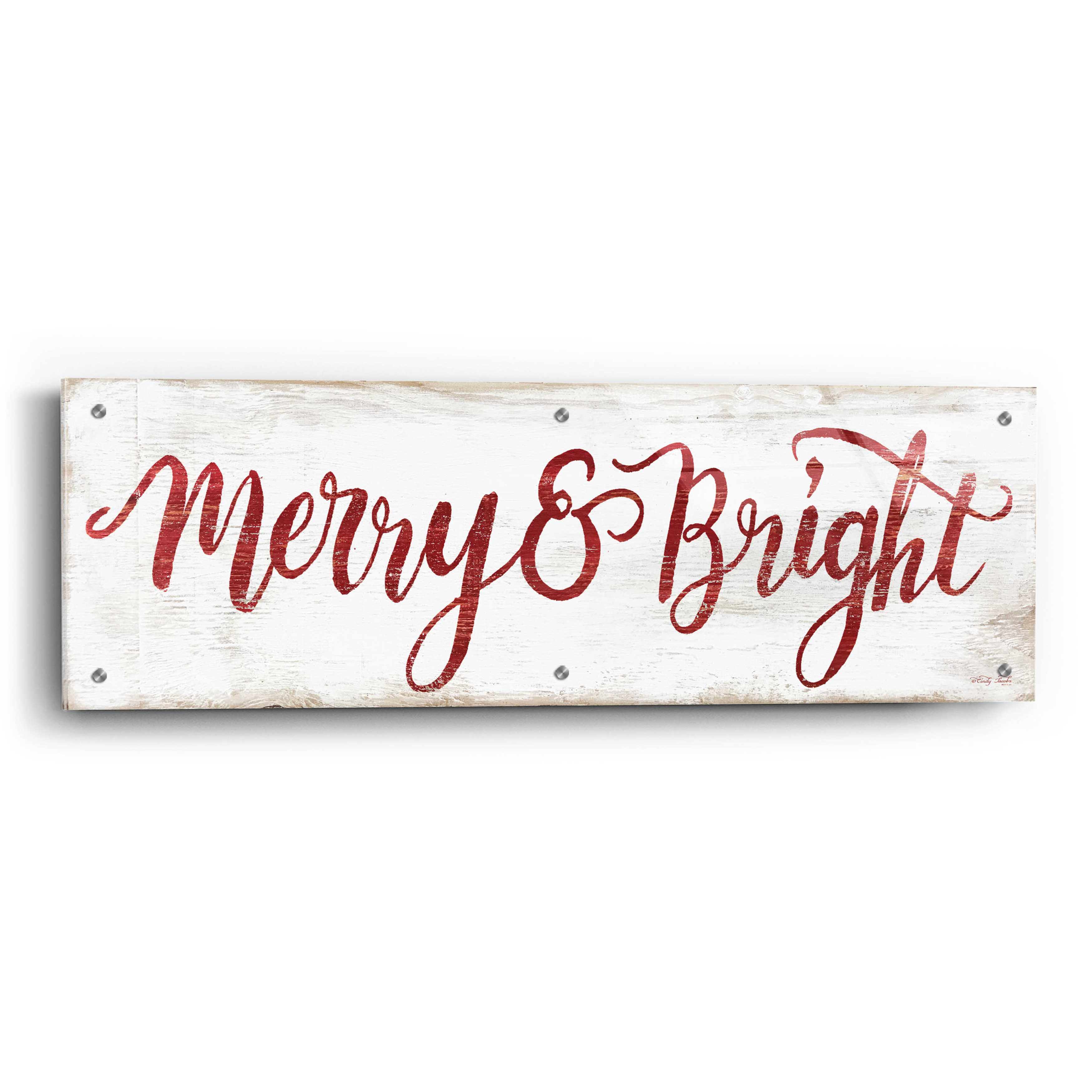 The Holiday Aisle® Merry and Bright Cursive by Cindy Jacobs - Unframed ...