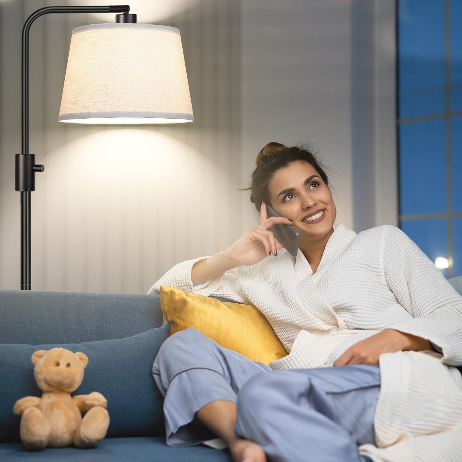 Latitude Run® Dimmable Floor Lamp 1000 Lumens LED Edison Bulb Included ...