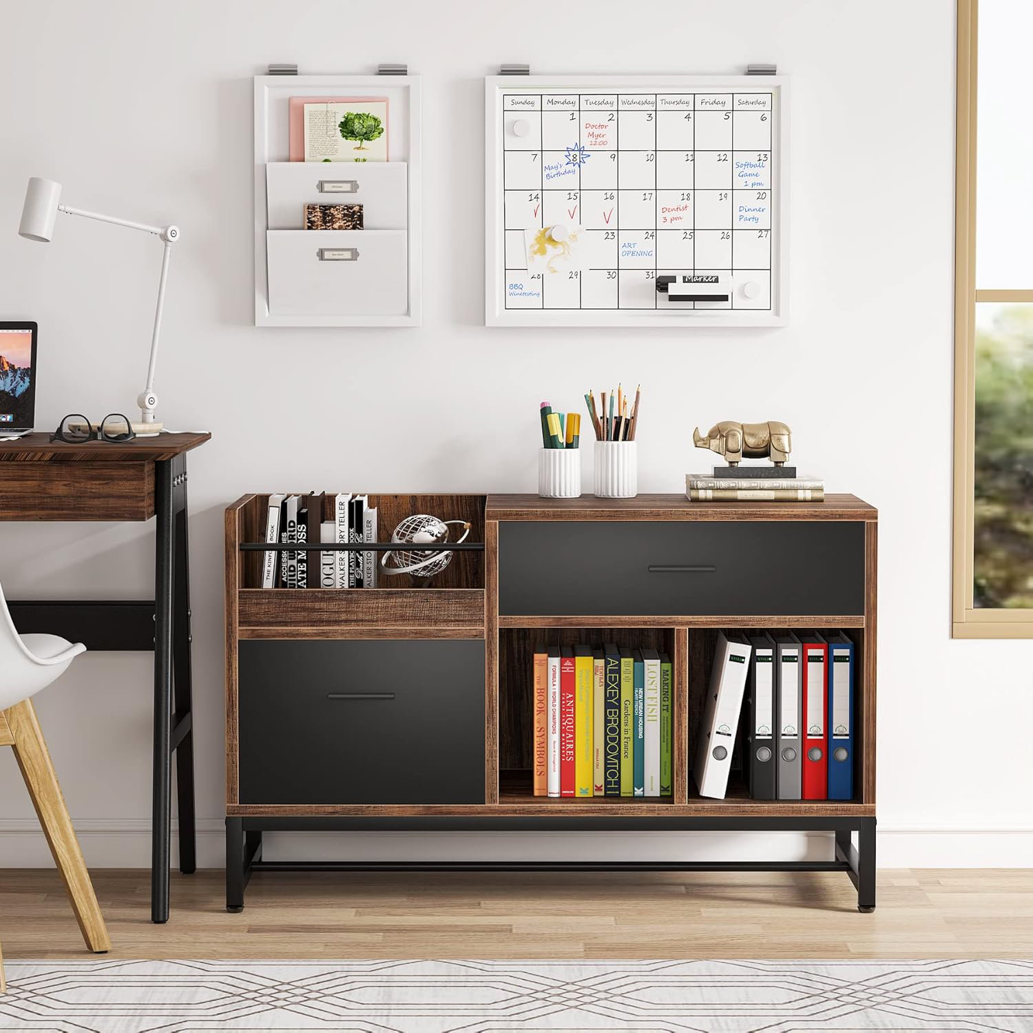 17 Stories 39-Inch File Cabinet With 2 Drawers, Small Lateral Filing ...