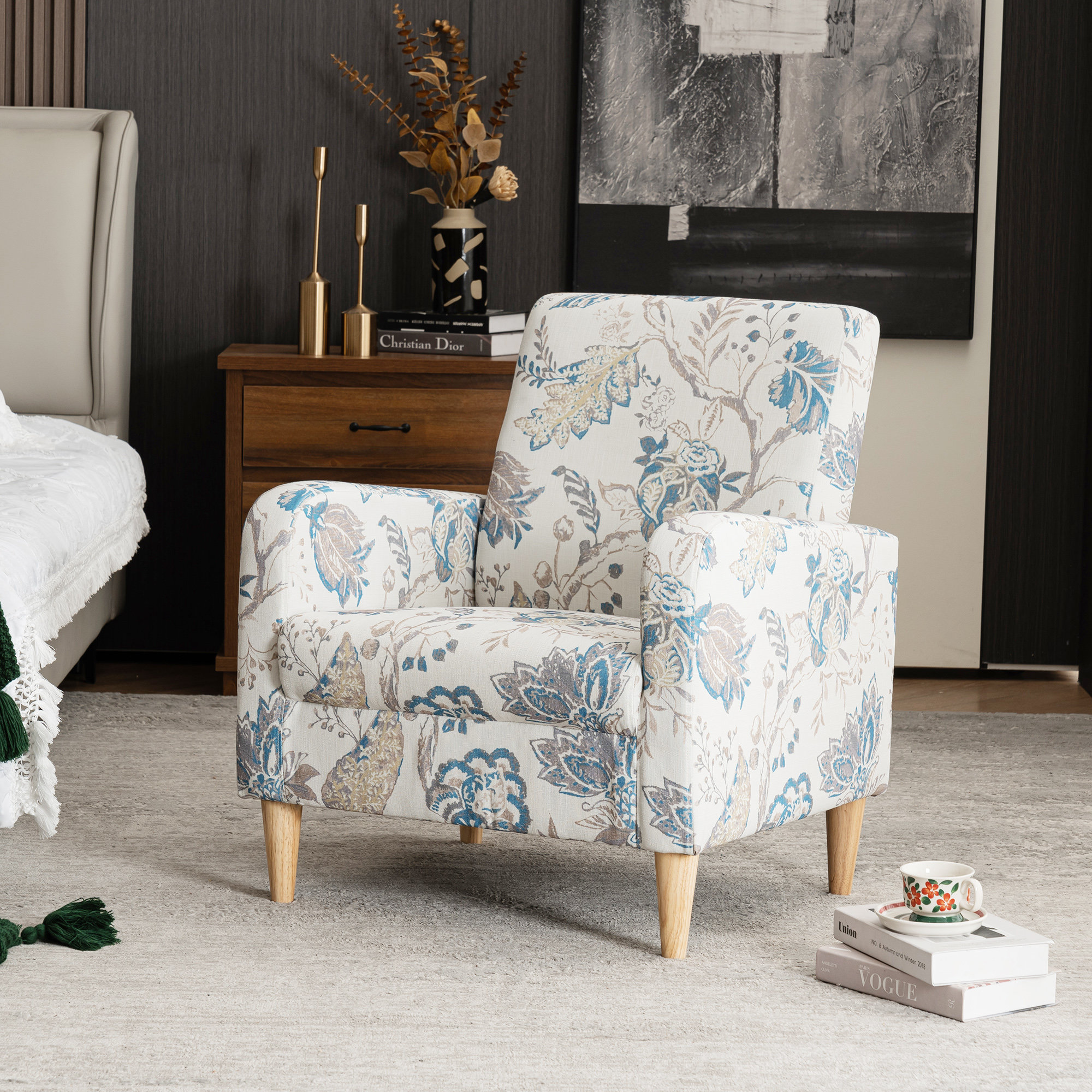 Ebern Designs Dannyell 29'' Wide Tufted Accent Armchair with Solid Wood ...