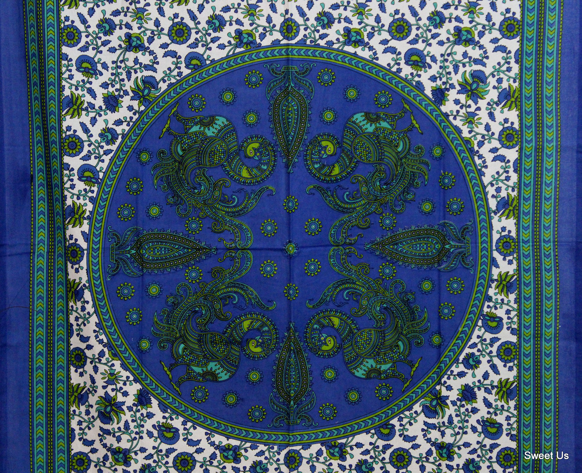 Sweet Us Peacock Floral Tab Top Curtain Cotton Panel Drape | Wayfair