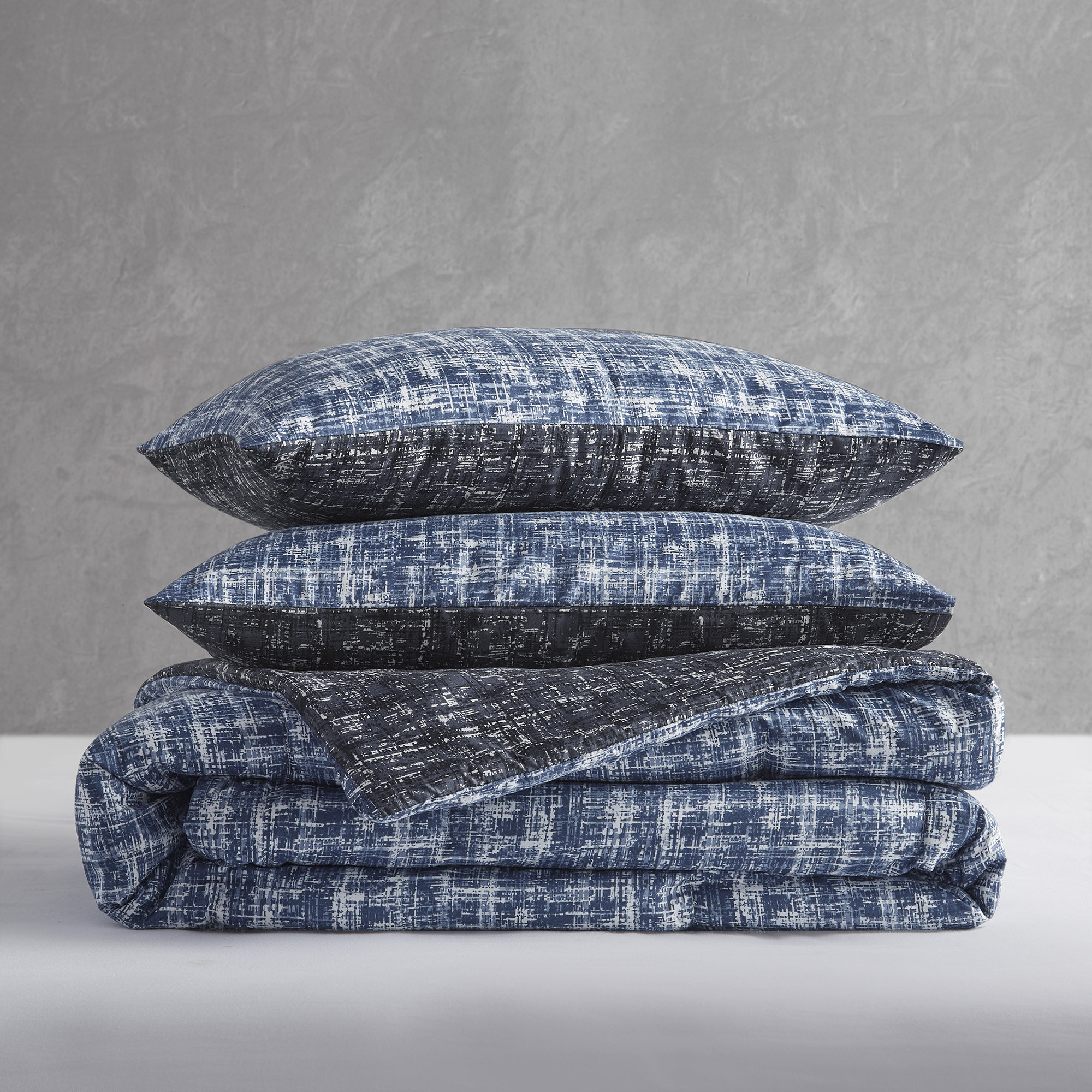 510 Design Maca Textured Print Reversible Duvet Set | Wayfair