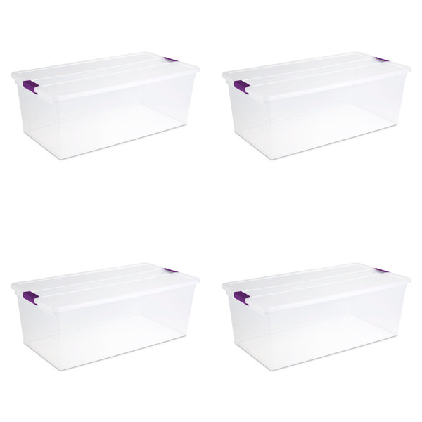Sterilite Plastic Storage Containers with Latching Lids, Clear ...