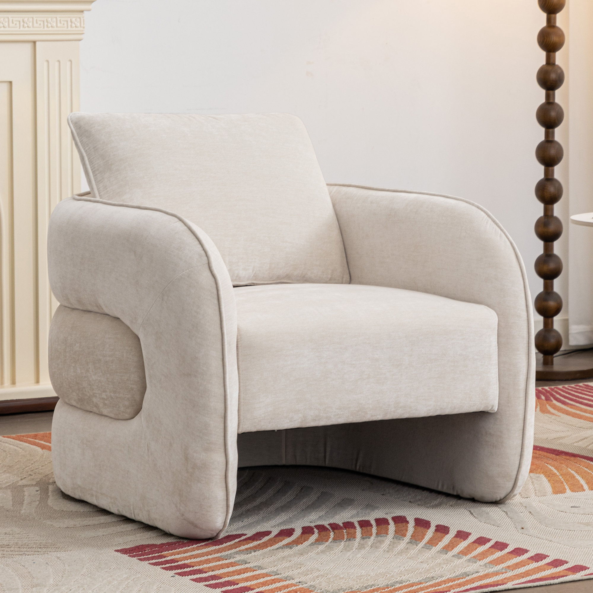 Mercer41 Breannain CAL117 Compliant 34.64'' Wide Velvet Barrel Chair ...