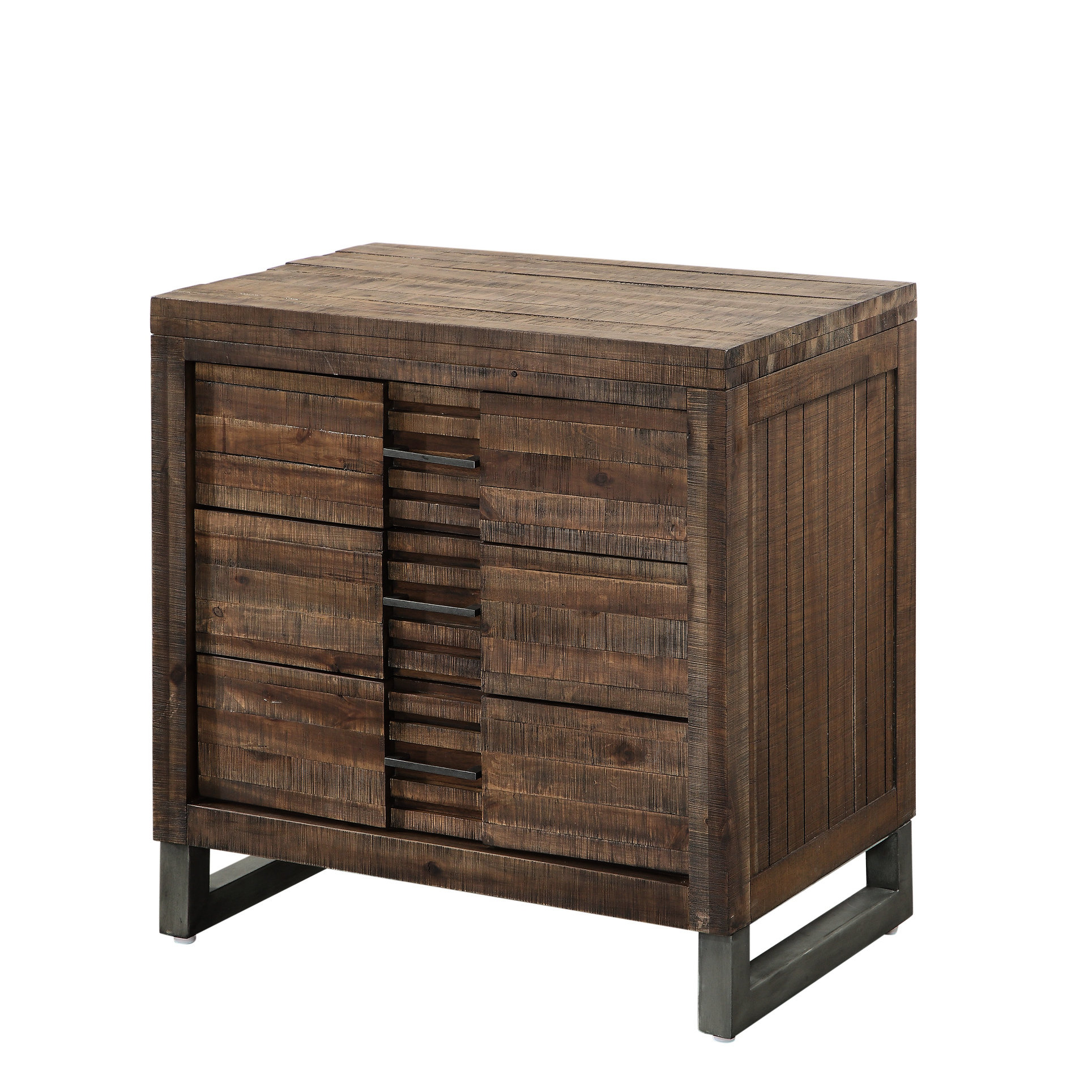 Williston Forge Reclaimed Oak Nightstand With Storage - 3 Roomy Drawers ...