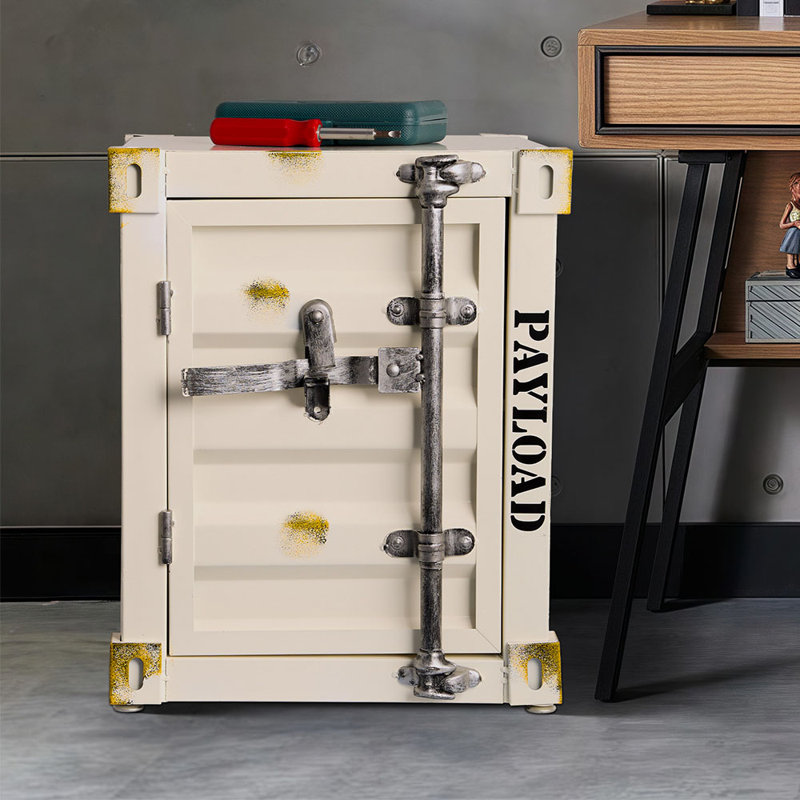 Williston Forge Jearldean Industrial Iron Retro Style Container Side ...