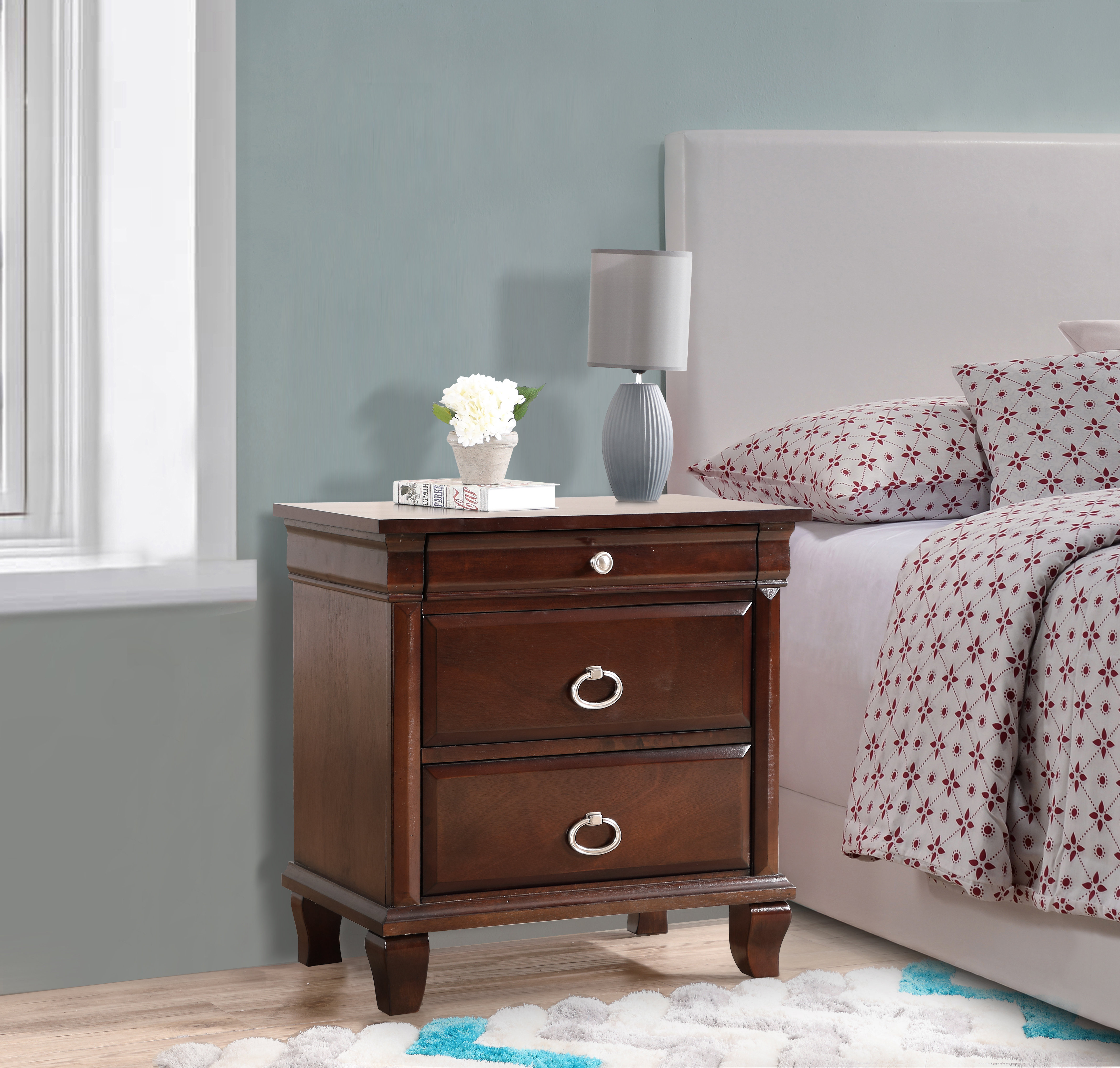 Glory Furniture Nora 3 Drawer Nightstand & Reviews | Wayfair