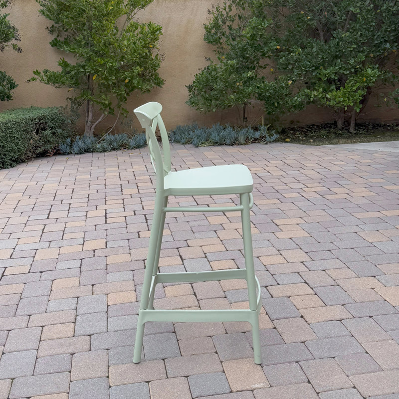 Gracie Oaks Outdoor Counter Height Bar Stool - MINT (Set of 2) | Wayfair