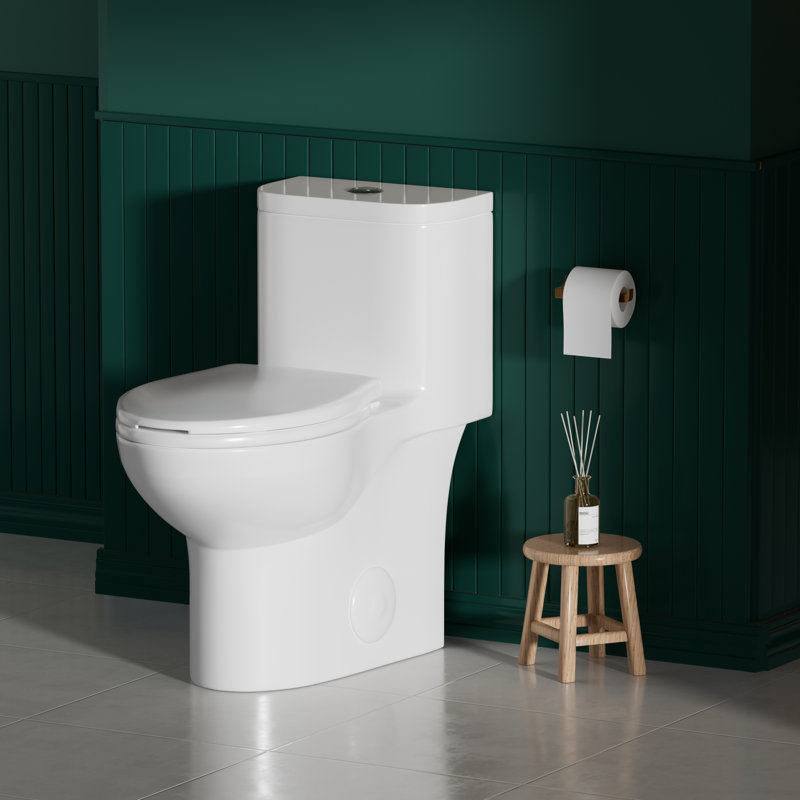 AKNIRL 17" Comfort Height Standard Toilet，Dual Flushing Modern ...