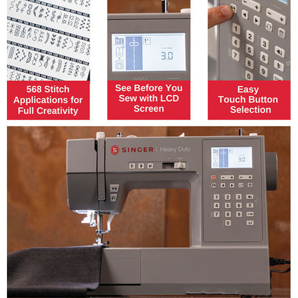 Singer 6800C Heavy Duty Computerized Sewing Machine & Reviews - Wayfair ...