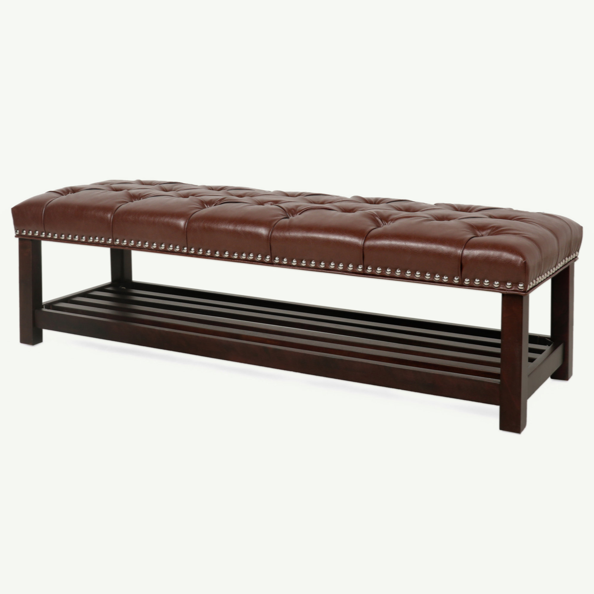 Everly Quinn Bedroom End Of Bed Bench Tufted Upholstered End Of Bed ...