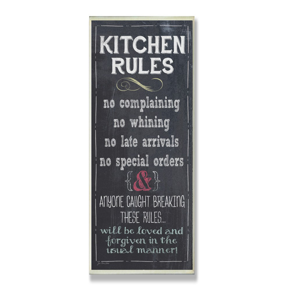 Williston Forge Ehme 'Kitchen Rules Chalkboard Look' - Textual Art ...