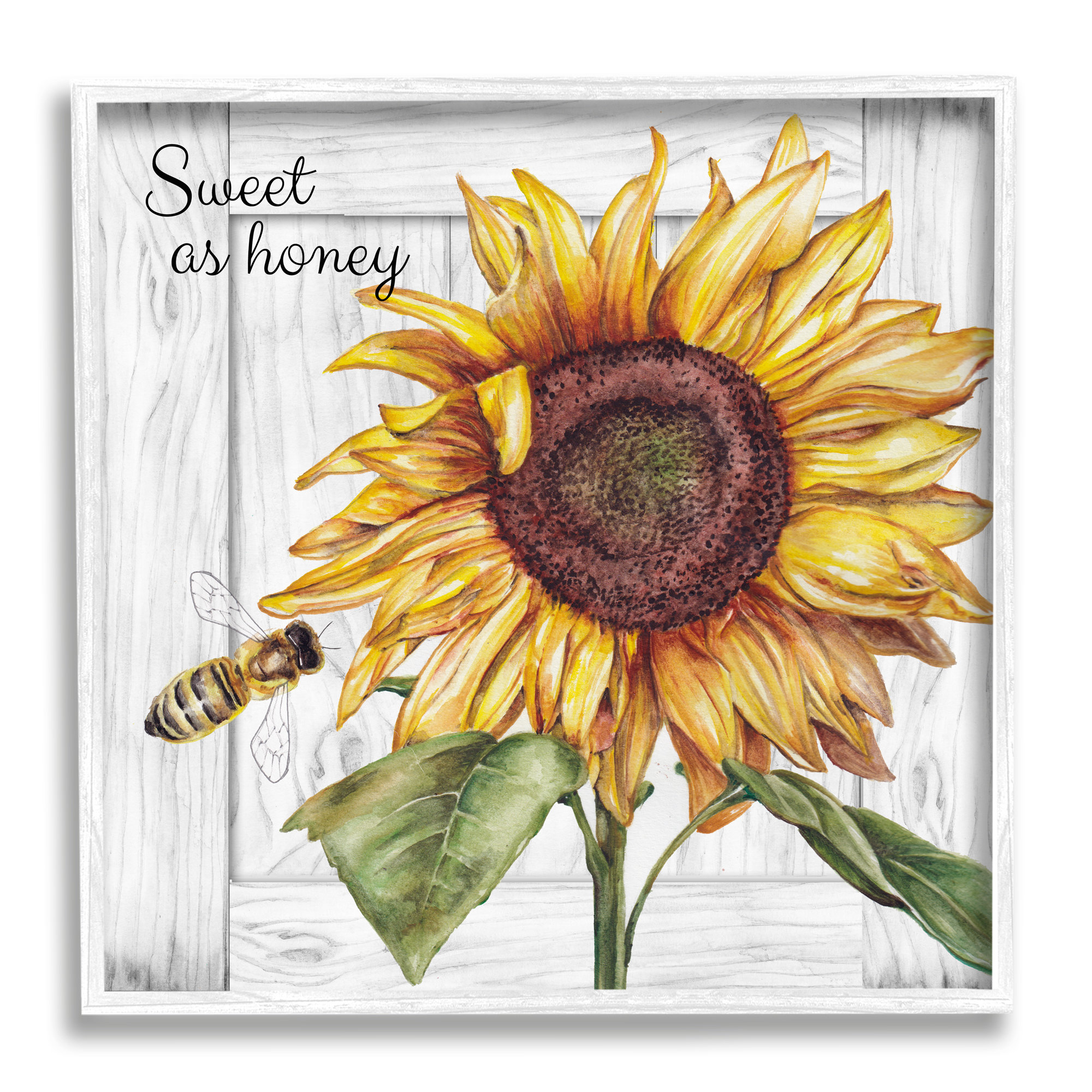 Stupell Industries Sweet as Honey Sunflower Framed by Studio 731 rep ...