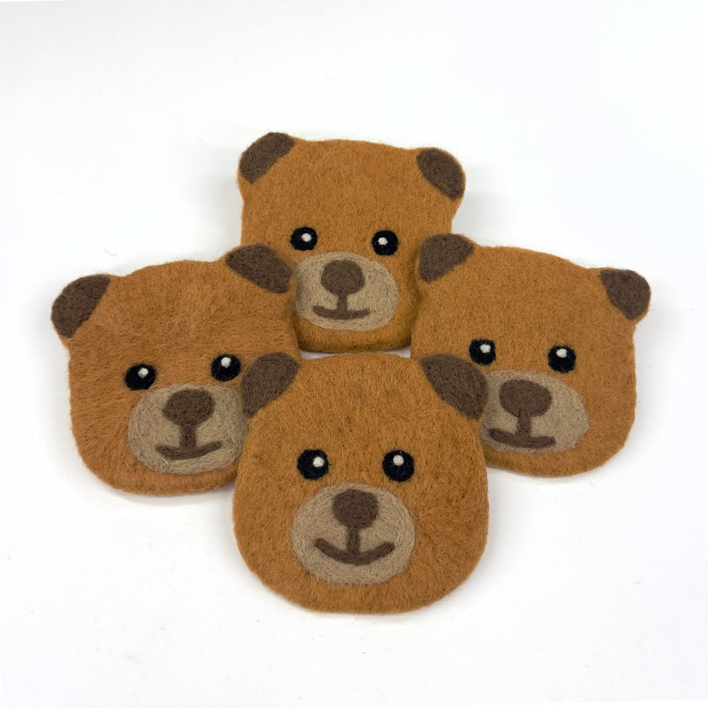 Loon Peak® Handmade Felt Coaster, Bear, set of 4 | Wayfair