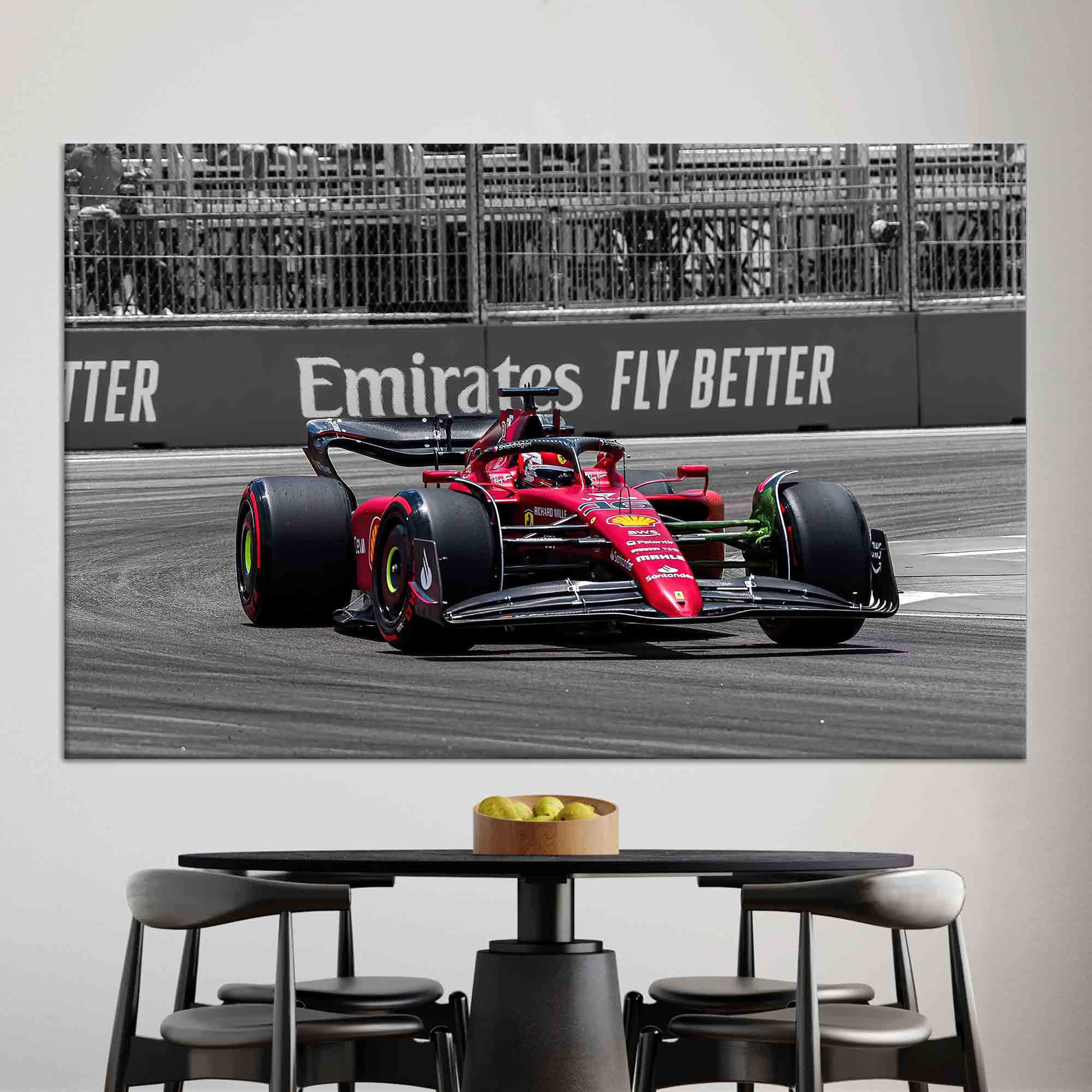kayra export Large Wall Art Featuring Charles Leclerc in Ferrari Racing ...