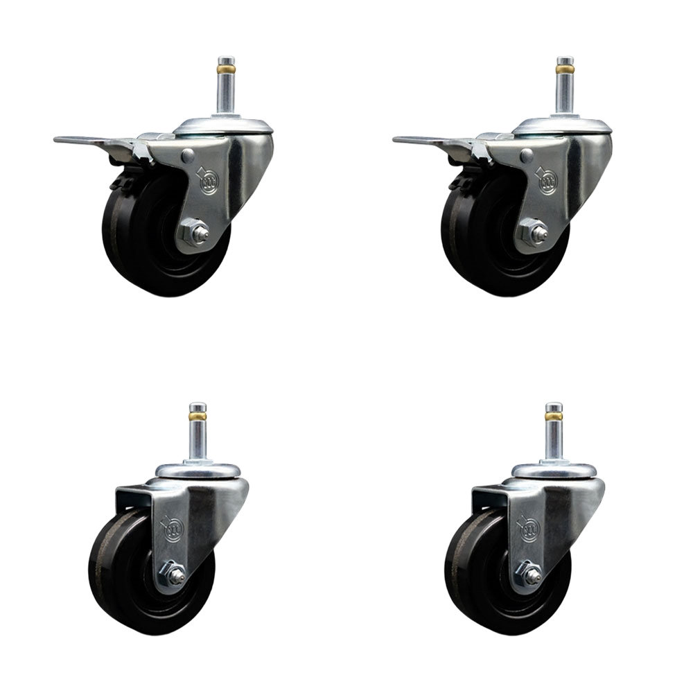 Service Caster Swivel Grip Ring Stem Caster Set | Wayfair