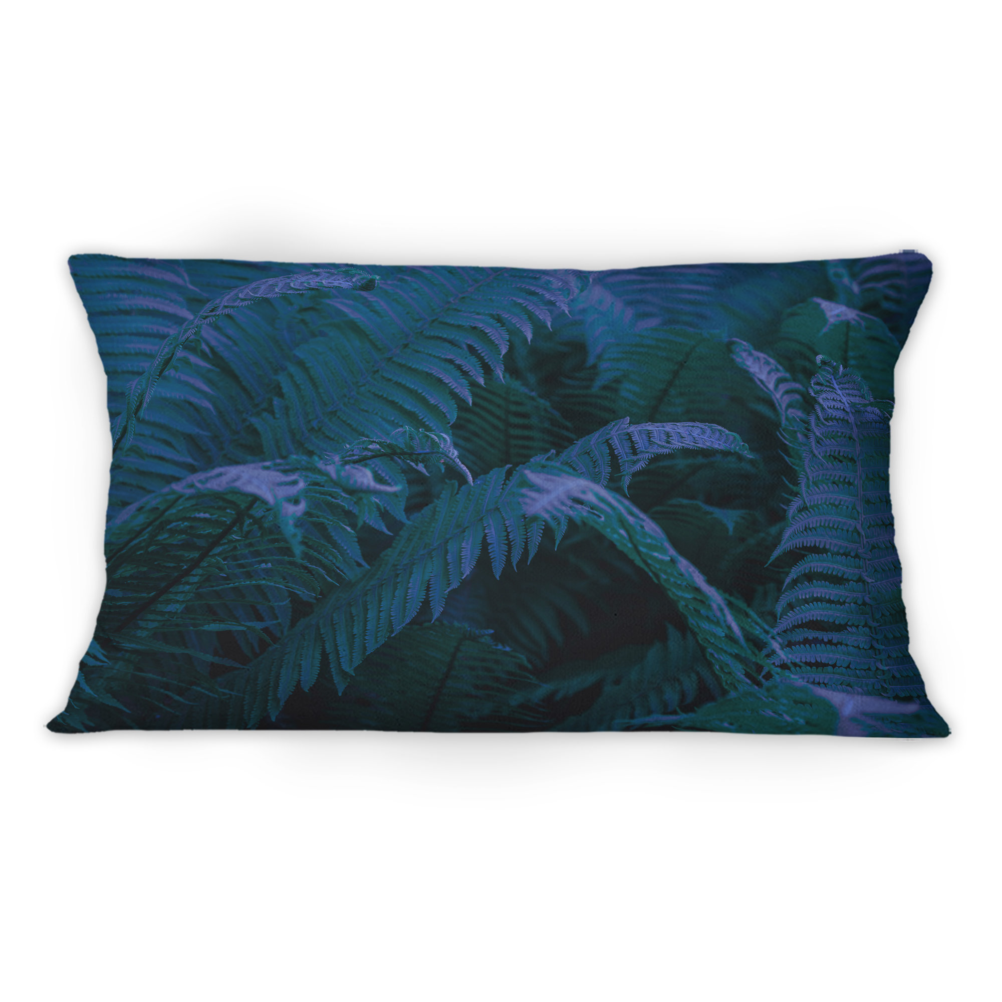 Design Art Dark Blue Ferns In The Forest - Tropical Printed Throw ...