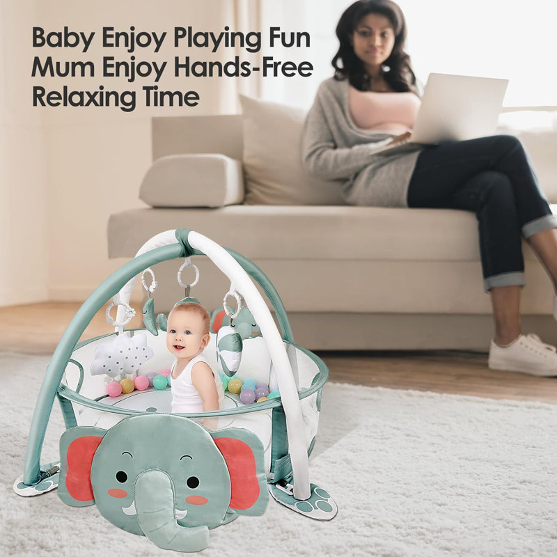 dearlomum 27.6 L Elephant Baby Play Mat Baby Gym,Ball Pit Including 30 ...