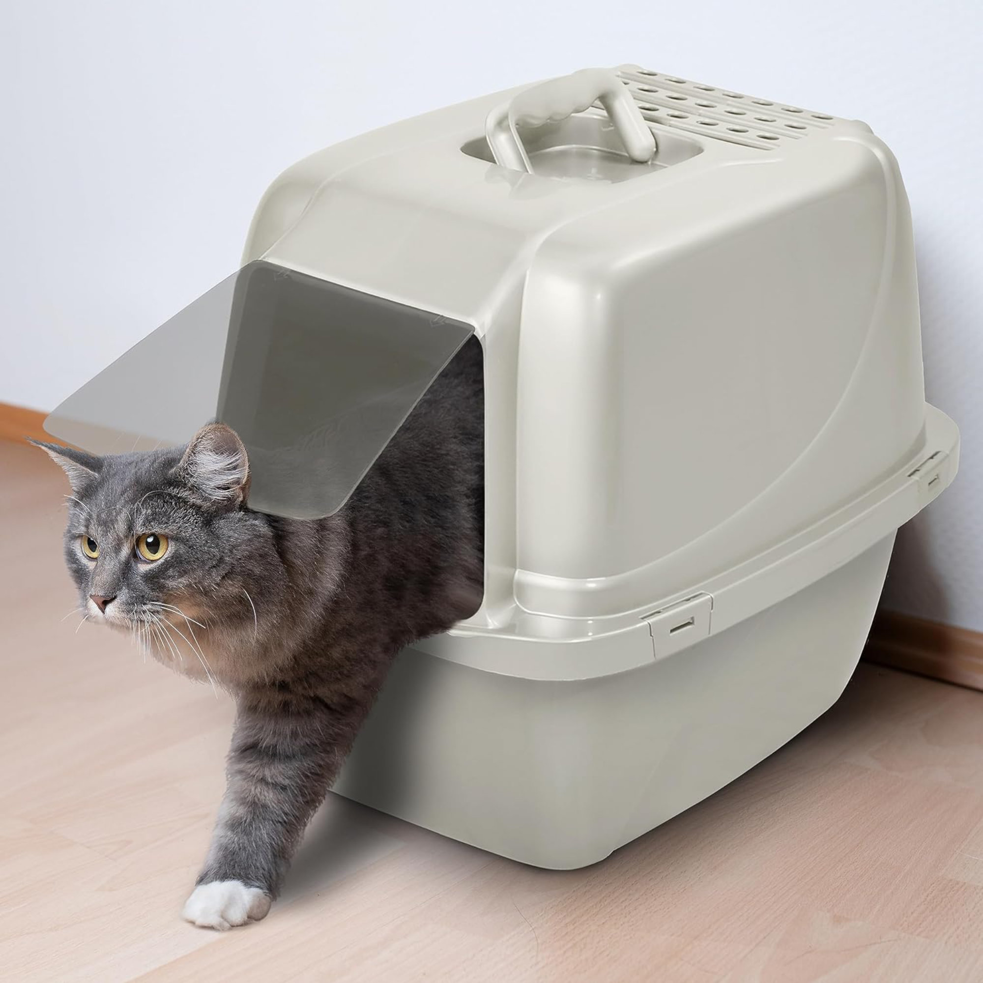 Tucker Murphy Pet™ Pets Odor Control Large Enclosed Cat Litter Box ...