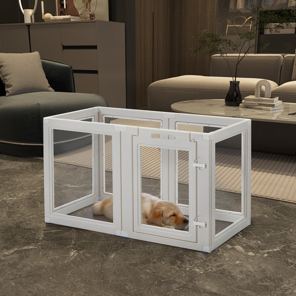 EROMMY 6-panel Pet Pet Pen With Door, Clear Puppy Playpen, Easy ...