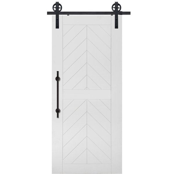 Barndoorz Paneled Manufactured Wood Primed BarnCraft Barn Door ...