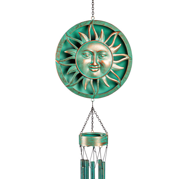 Arlmont & Co. Sahiyah 2 Sun And Star Metal Embossed Sun Wind Chime ...