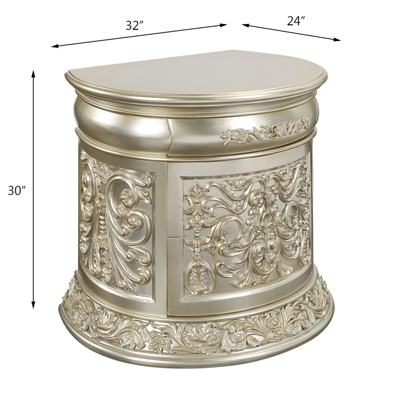 House of Hampton® Denessa 3-Drawer Nightstand in Antique Gold | Wayfair