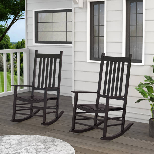 Red Barrel Studio® Emjay Outdoor Rocking Chair with Rocking Chair Cover ...