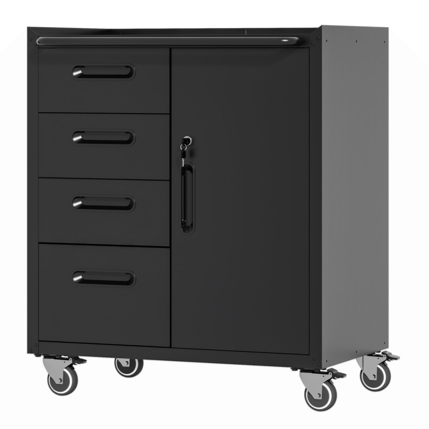 Latitude Run® Armoire de rangement robuste en métal avec roulettes ...