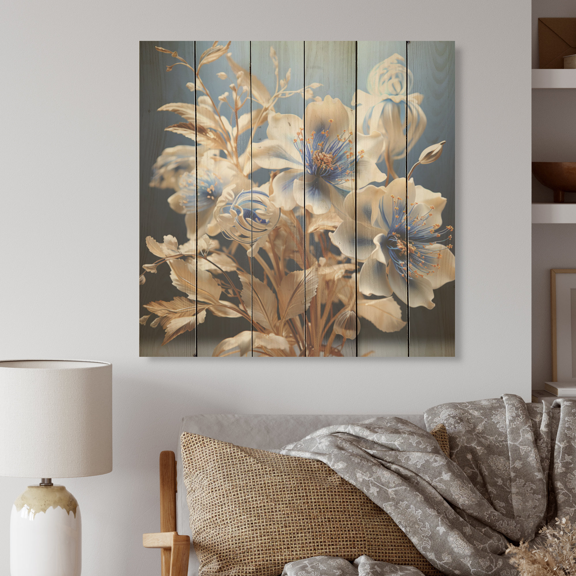 Lark Manor™ Crystal Blue Cornflowers Harmony I - Cornflowers Wood Wall ...
