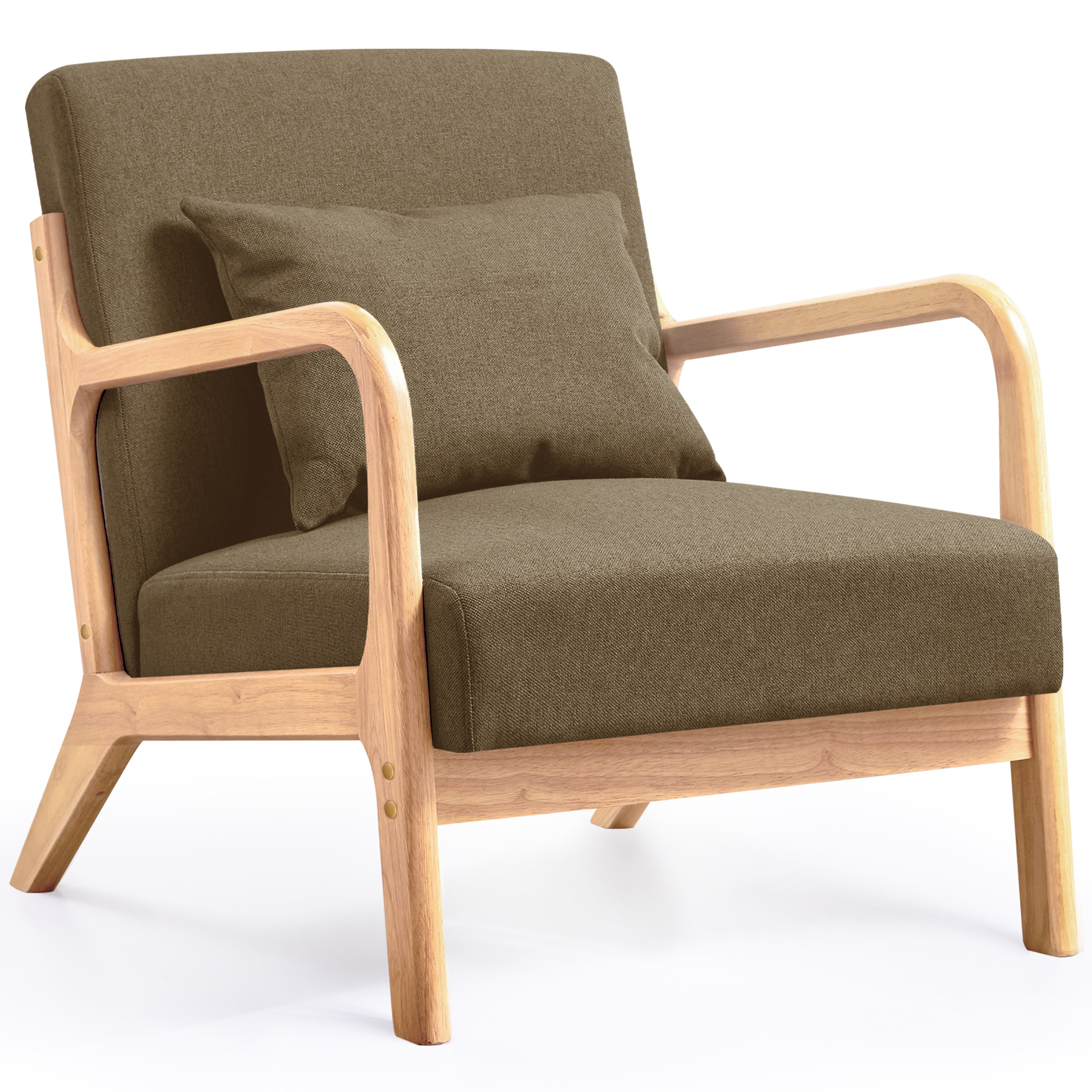 George Oliver Comfy Armchair With Pillow Upholstered Reading Accent ...