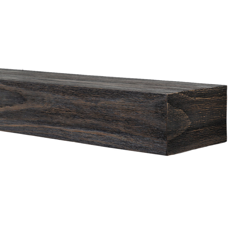 Modern Ember Stowe Rustic Charcoal Wood Fireplace Mantel Shelf - With ...