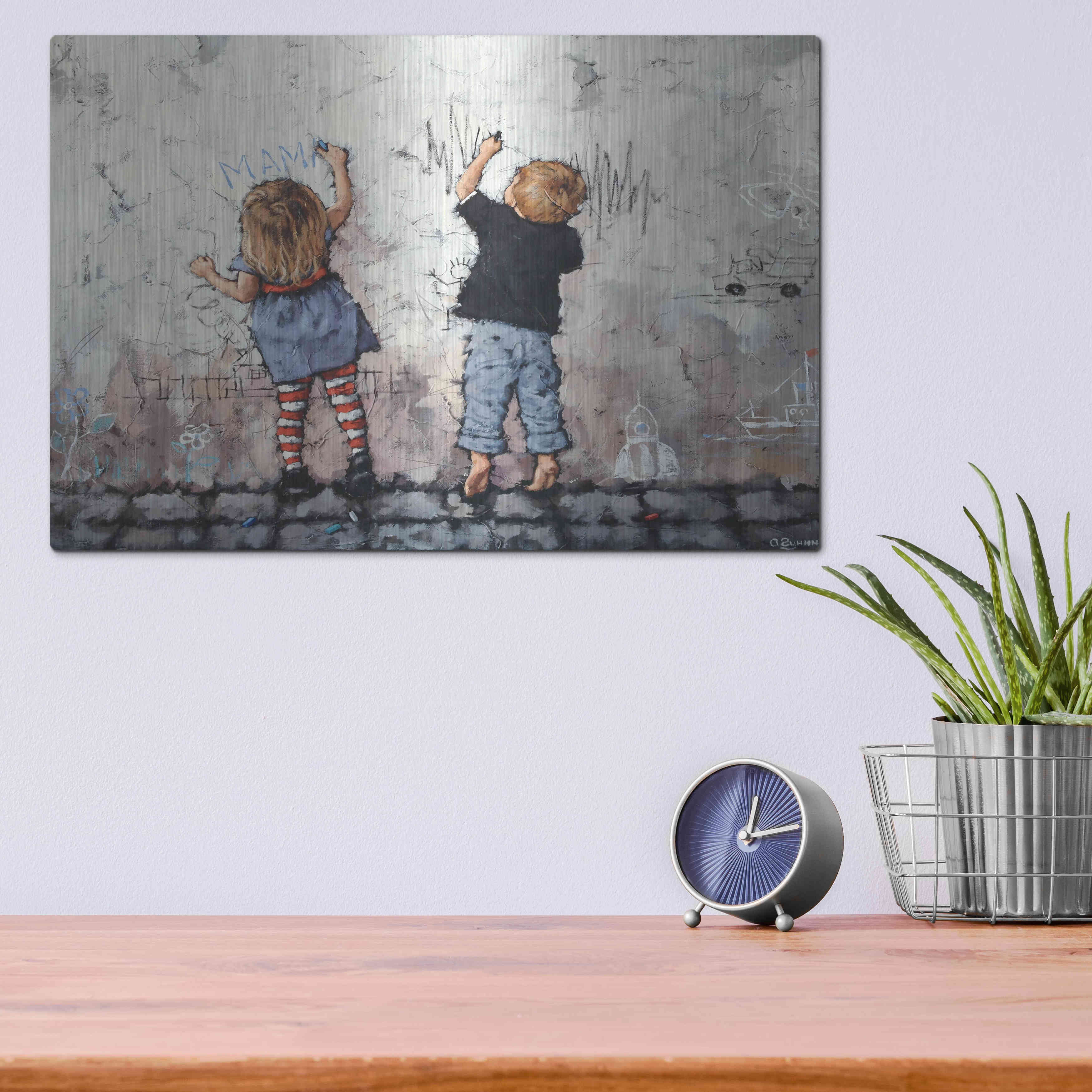 Latitude Run® 'Wall Graffiti' by Alexander Gunin, Metal Wall Art, 24 ...