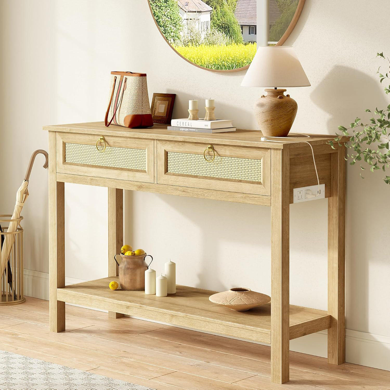 Bay Isle Home™ Console pour canapé avec prises et ports USB-C, table d ...