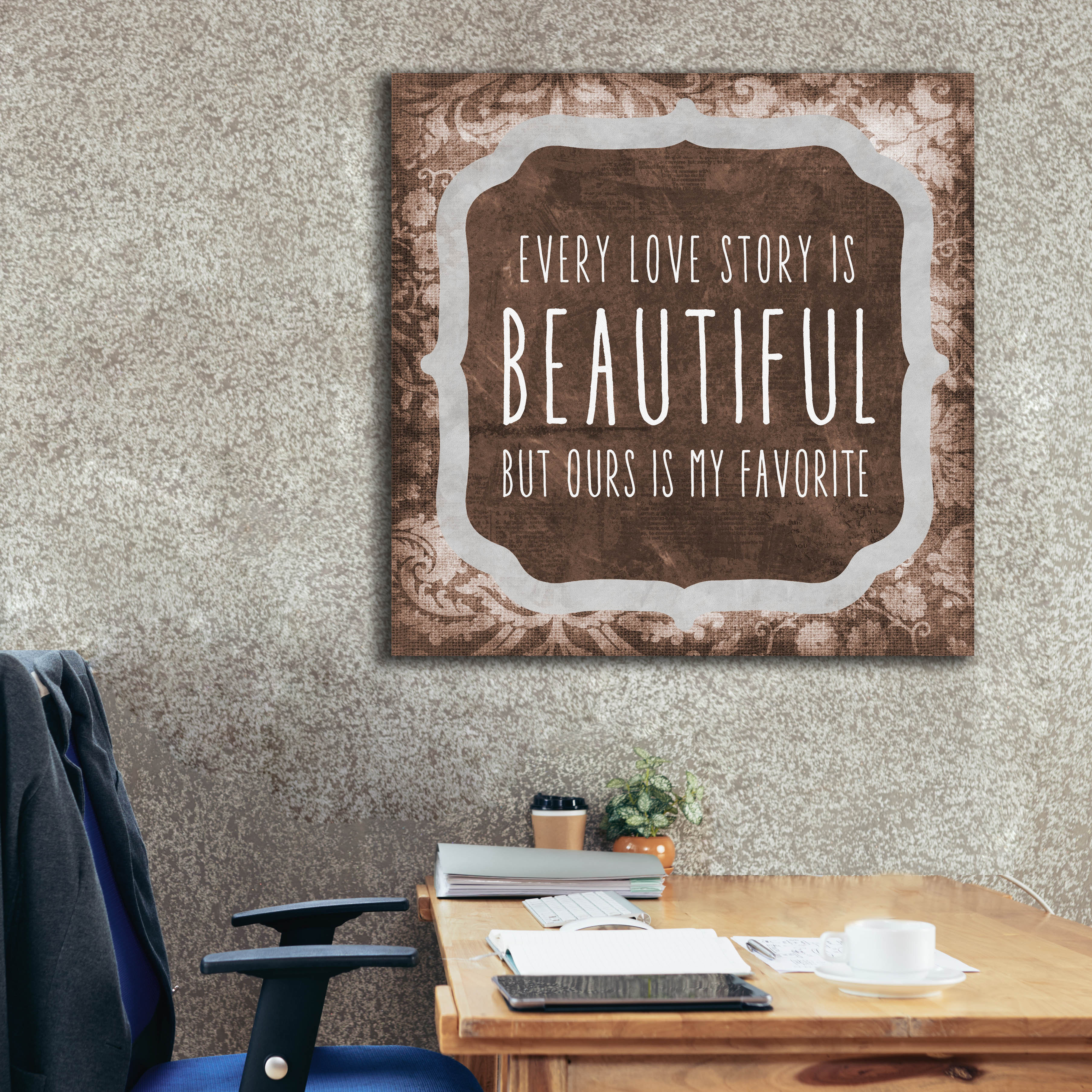 Trinx 'Beautiful' by Erin Clark Canvas Wall Art, 37" x 37" | Wayfair