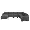 Hokku Designs Maureece U Shaped Corduroy Sectional Modular Sofa With ...