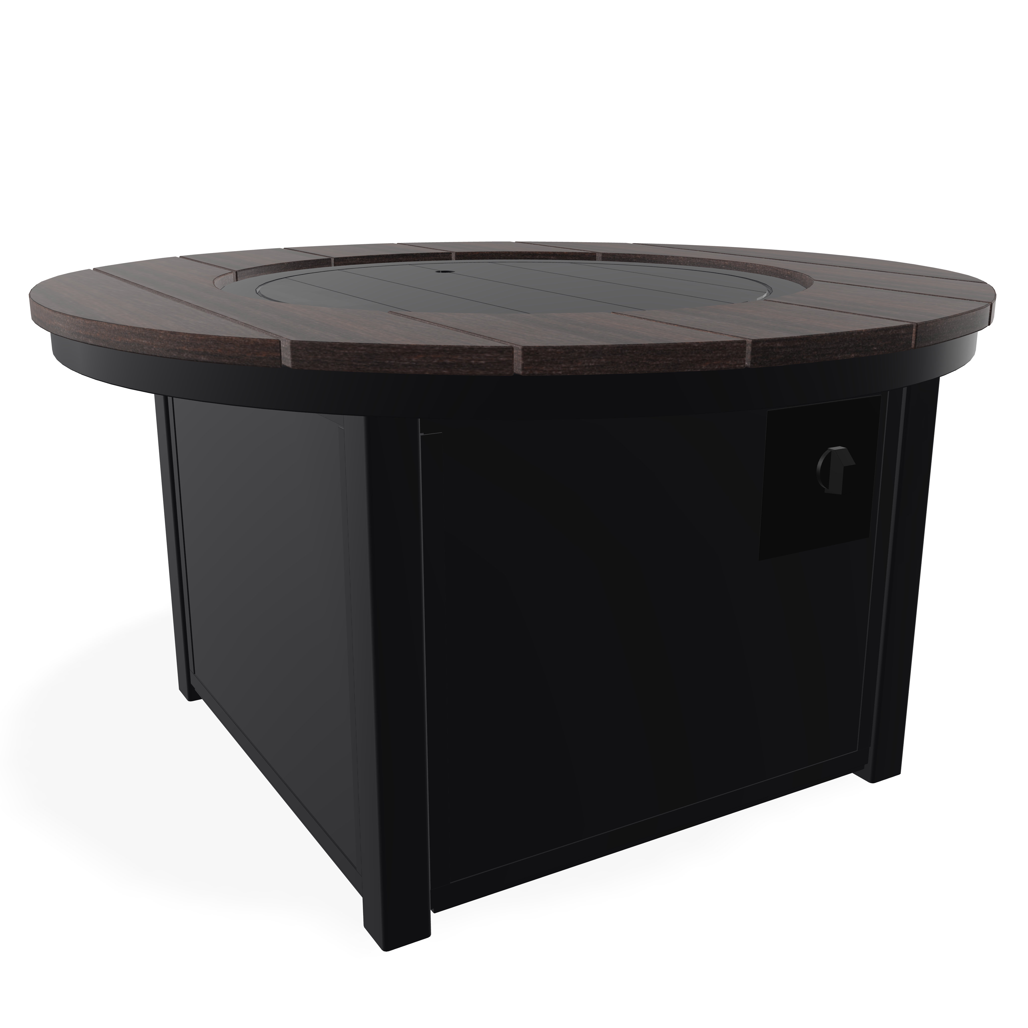 Telescope Casual Round Rustic Polymer Fire Table with Propane Shelf ...