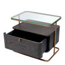 Eichholtz Augusto Glass Top Frame End Table with Storage | Perigold