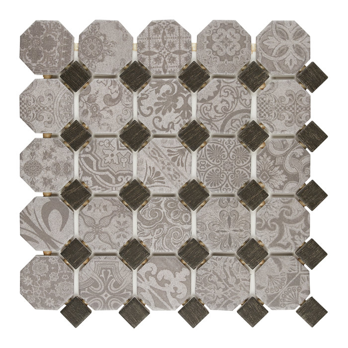 Daltile Rhetoric 2" x 2" Porcelain Octagon and Dot Tile | Wayfair