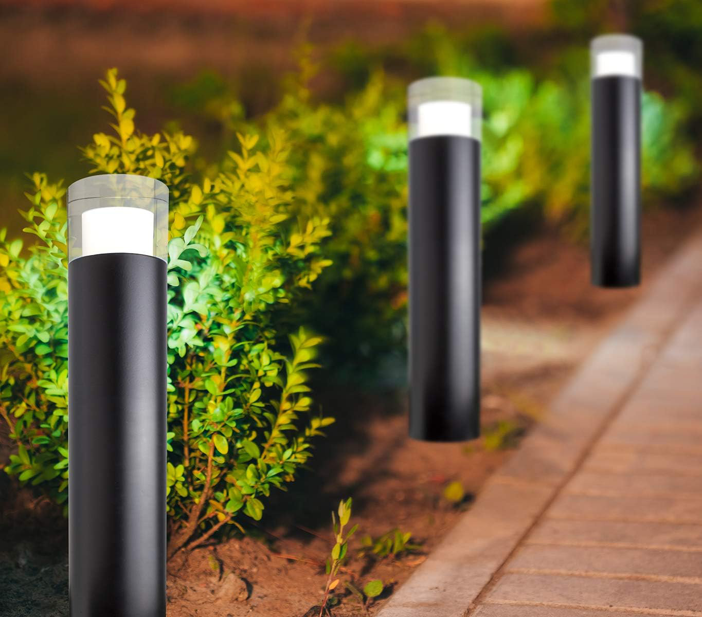Co-t Luvia Modern Outdoor Bollard Lighting Kit - Low Voltage LED ...